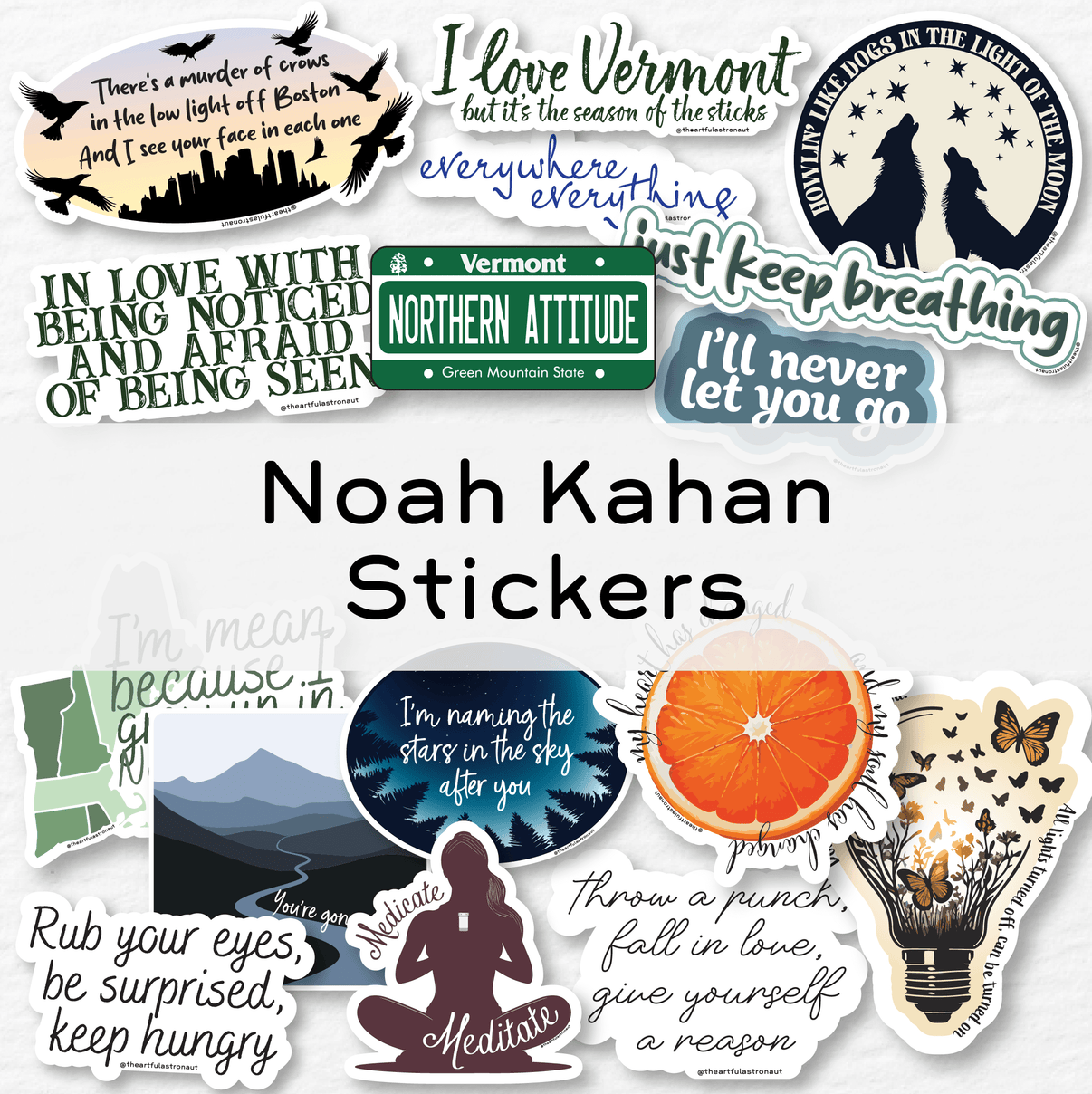 Noah Kahan Stickers – The Artful Astronaut LLC